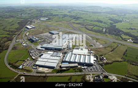 aerial view of British Aerospace factory at Hawarden Airfield near ...