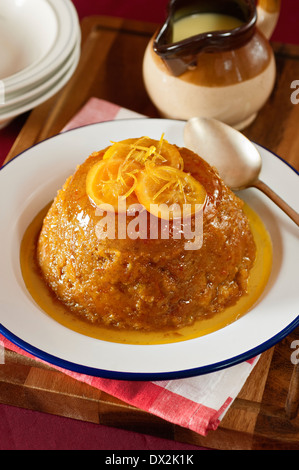 Steamed orange marmalade pudding. Traditional dessert UK Stock Photo - Alamy