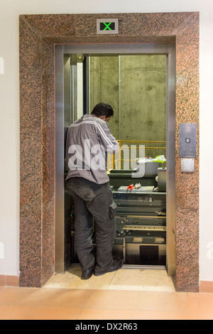 Elevator Lift Out Of Order Broken Guard Health and Safety Stock Photo ...