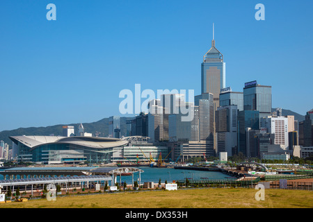 Wan Chai waterfront with the Hong Kong Convention and Exhibition Centre ...
