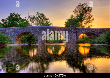 Bridge over Vipava river at dusk Stock Photo - Alamy