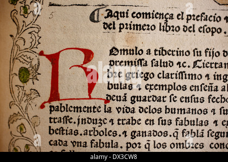 Incunable book. Fabulas de Esopo, fable Esopo. Biblioteca del Seminario ...