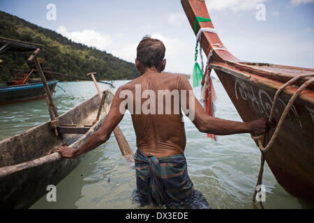Ko Surin, Thailand. 11th Oct, 2013. NGUY, an indigenous Moken man ...