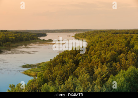 Sunset at Lake Senftenberg. View from above. Germany Stock Photo - Alamy