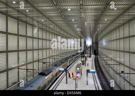 View to the railway station 'Wilhelm-Leuschner-Platz' in the City ...