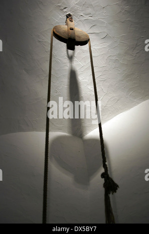 Winch With Frayed Rope Stock Photo - Alamy