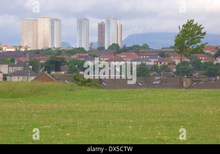 The Red Road flats and the end of the Campsie Fell from Tollcross Park ...