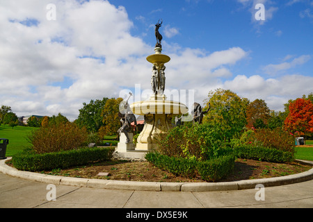 Corning Fountain in Bushnell park in front of the state capital ...