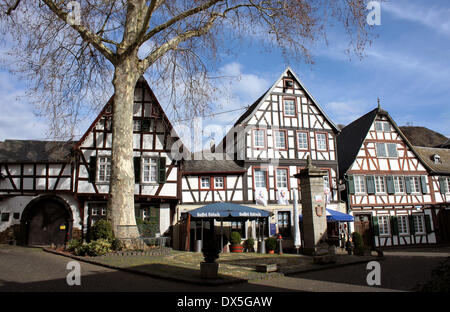 Half timbered architecture in Erpel, Rhineland Palatinate, Germany ...