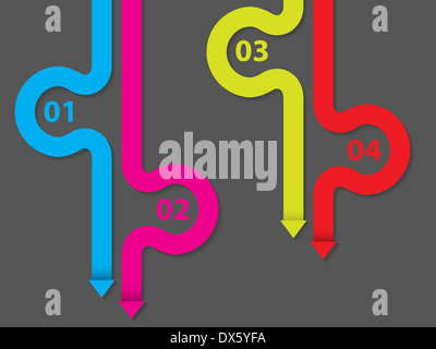 Infographic background design with color curling arrow elements Stock ...
