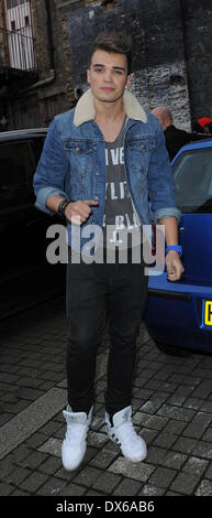 X Factor contestant Josh Cuthbert from Union J arriving back at his ...