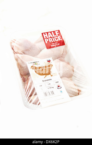 Co-operative BRITISH chicken drumsticks (signs / logos of British farm ...