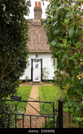 Iron gate and thatched roof cottage in Kinvara, Ireland Stock Photo - Alamy