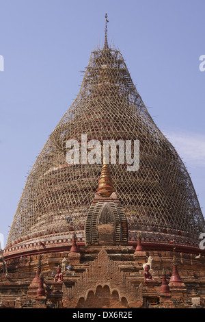 Dhammayazika Paya temple (a.k.a. Dhamma Ya Zika Paya) covered in bamboo ...