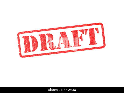 DRAFT red Rubber Stamp over a white background Stock Photo - Alamy