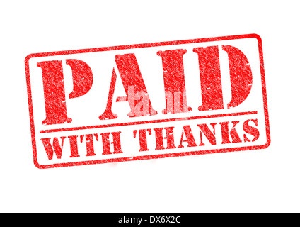 RECEIVED WITH THANKS red rubber stamp over a white background Stock ...