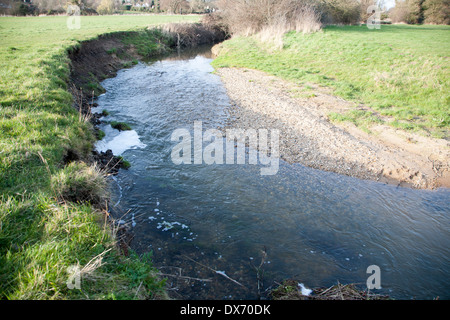 Erosion and deposition with river cliff and slip-off slope, River Deben ...