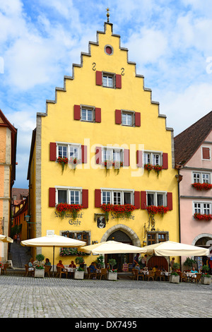 Outdoor Cafe Shopping Rothenburg Germany DE Franconia Bavaria Stock ...