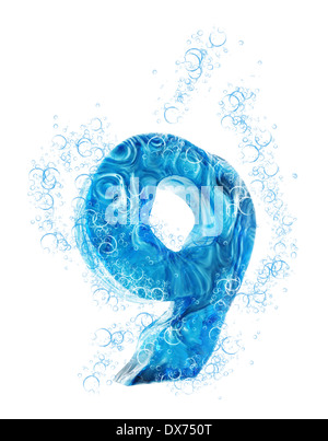 Numbers and letters water Stock Photo - Alamy