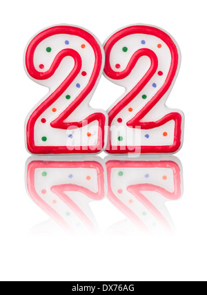 Numeral 22, twenty two, isolated on white background, 3d render Stock ...