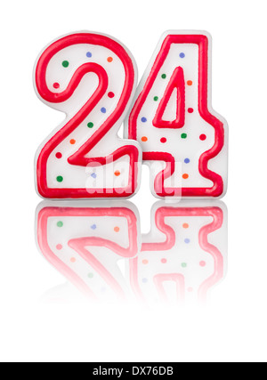 Numeral 24, twenty four, isolated on white background, 3d render Stock ...