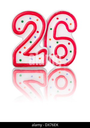 Numeral 26, twenty six, isolated on white background, 3d render Stock ...