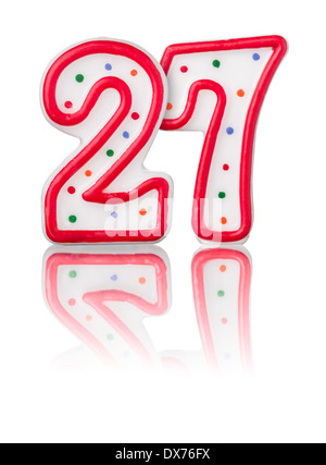 Birthday candles number twenty seven Stock Photo - Alamy