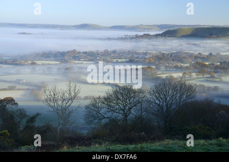 The view over the Blackmore Vale from Hambledon Hill in Dorset Stock ...