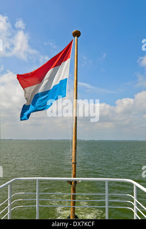 Dutch flag aboard the MS Friesland, sailing from Medemblik to Enkhuizen ...