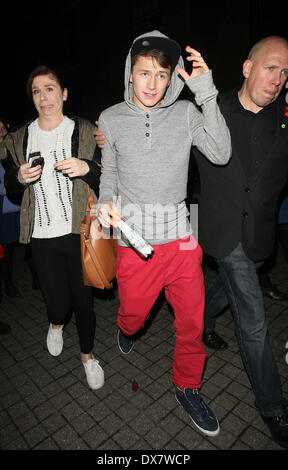 Michael Parsons of District3, leaving the X Factor rehersal studios ...