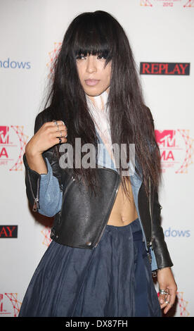 Swedish singer Loreen The MTV EMA's 2012 held at Festhalle - arrivals ...