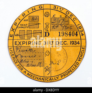 Road Fund tax disc Stock Photo - Alamy