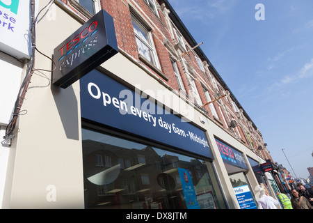 Tesco Express outdoor signage Stock Photo - Alamy