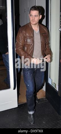 Michael Buble leaving Bang Restaurant Dublin, Ireland - 24.11.12 ...