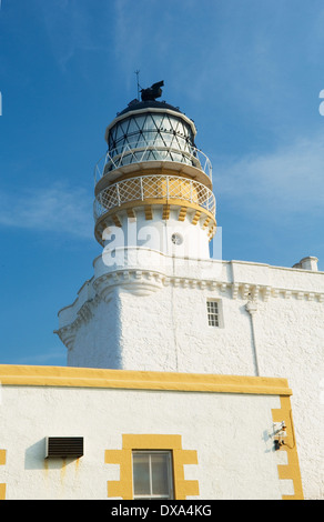 Kinnaird Head Lighthouses Fraserburgh blue summer sky over the white ...