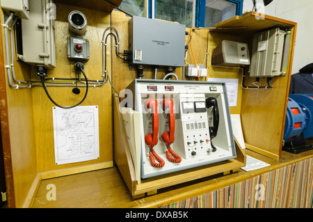 Communications station in a 1980s cold war nuclear bunker Stock Photo ...