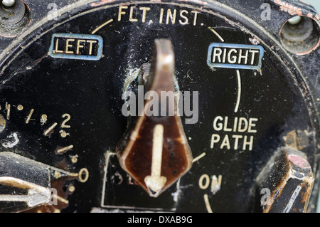 Flight instruments on an instrument panel in a cockpit of Boeing 777 ...