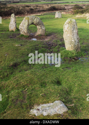 Men-an-Tol in Cornwall - Map ref SW426349 Stock Photo - Alamy