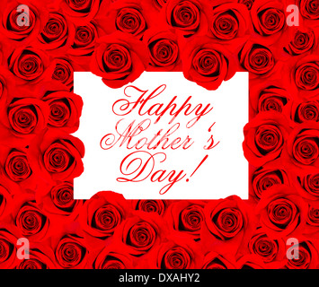 Happy Mothers Day holiday card with greeting text. Beautiful white soft ...