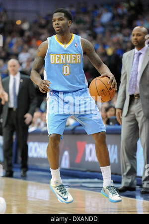Dallas, Texas, USA. Mar 21, 2014: Denver Nuggets guard Randy Foye #4 ...