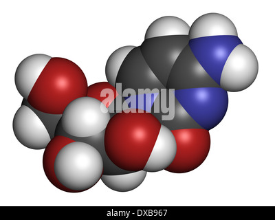 Cytarabine (cytosine arabinoside, Ara-C) chemotherapy drug molecule ...