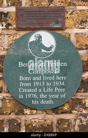 Britten House Lowestoft Suffolk birthplace of British Composer Benjamin ...