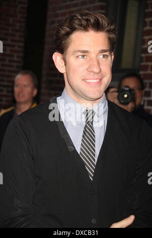 John Krasinski after appearing on the 'Late Show with David Letterman ...