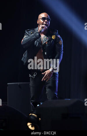 Flo Rida, performing at the Key 103 Jingle Ball at Manchester Arena ...