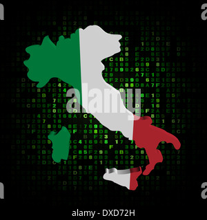 Italy map flag Stock Photo - Alamy