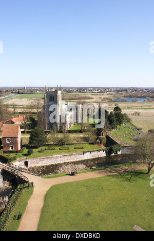 Tattershall Castle, located in Lincolnshire, features stained glass ...
