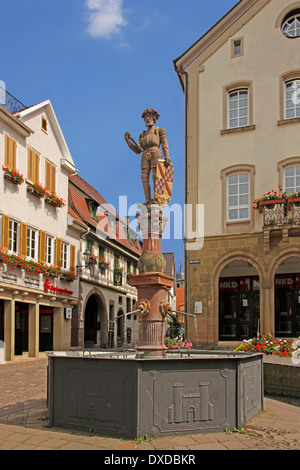 Old Town in Besigheim, Market Square Fountain Stock Photo - Alamy