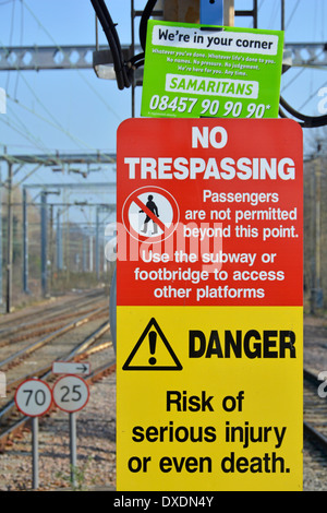 Samaritans help sign on the platform of St.Albans city station ...
