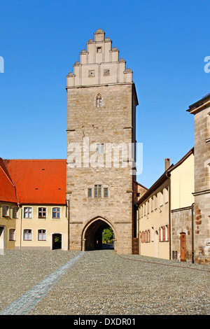 Rothenburger Tor (Rothenburg gate) in Dinkelsbuehl, Central Franconia ...