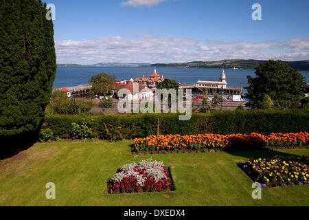 View to the Firth of Clyde and Dunoon from the Benmore Botanical ...